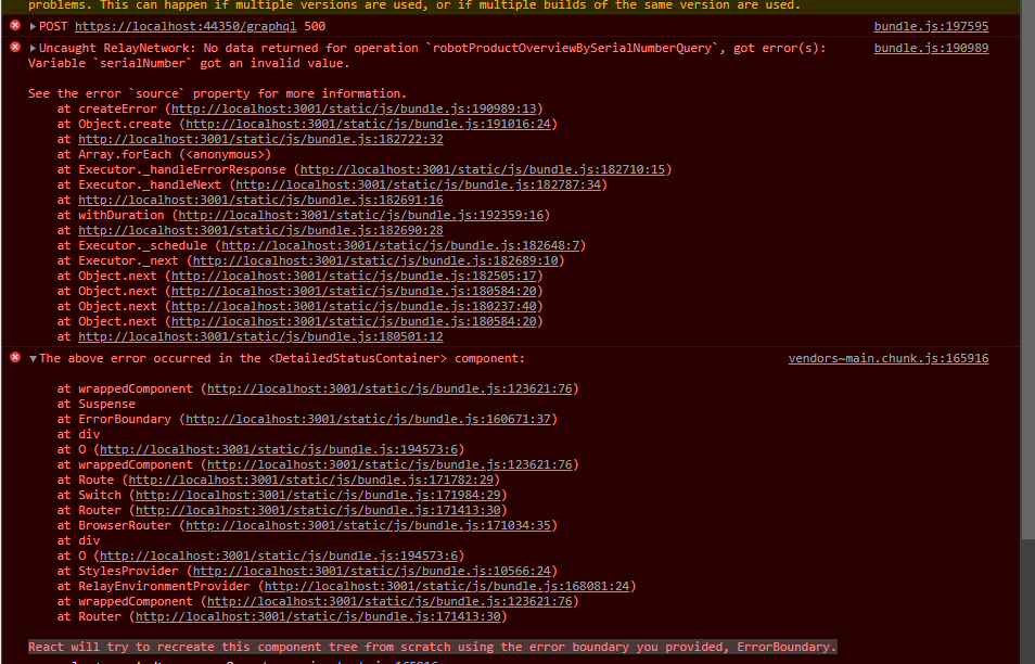 Many Errors In Console Even Using Error Boundary · Issue 22671 7942