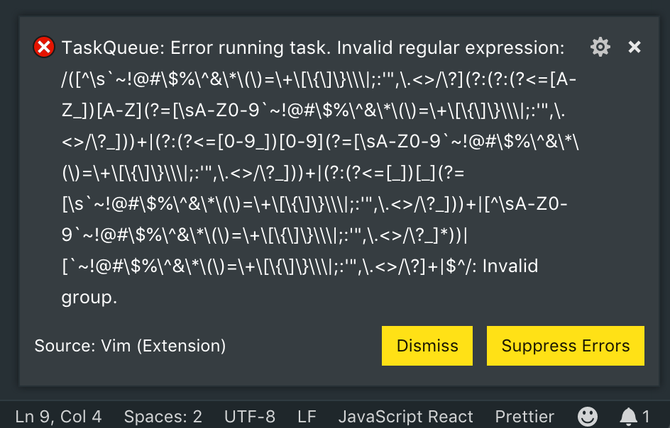 Error when upgraded to 1.1.0 · Issue #3521 · VSCodeVim/Vim · GitHub