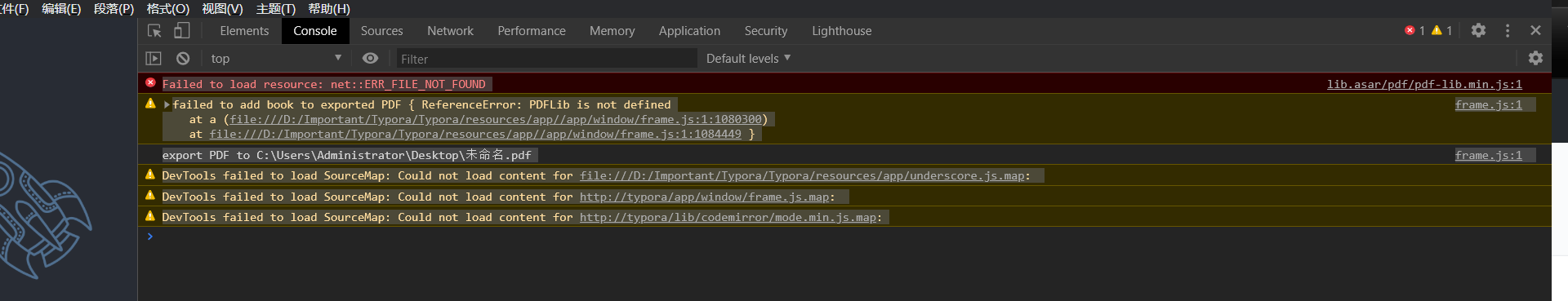 Typora DevTools Warnings and errors · Issue #4071 · typora/typora-issues · GitHub