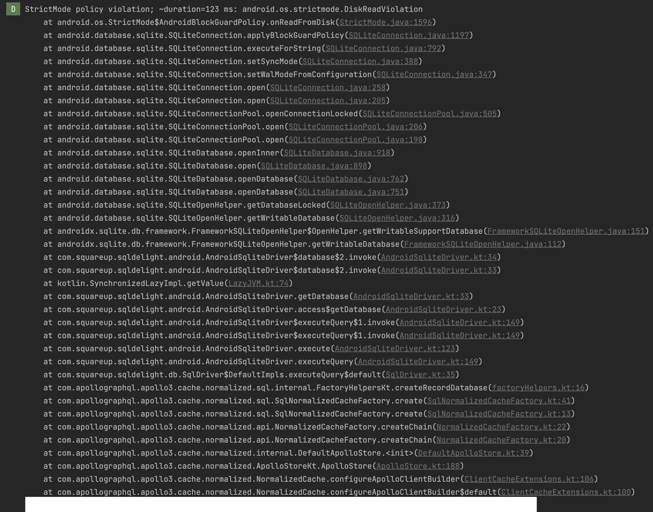 DiskReadViolation when using the Disk Normalized Cache · Issue #4780 · apollographql/apollo ...