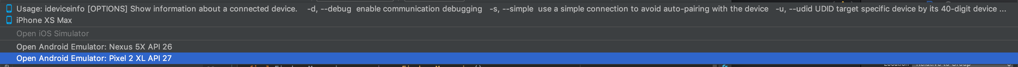 Intellij Ios Device Selector Shows Idevice Info In The Dropdown Doctor Output · Issue 23825