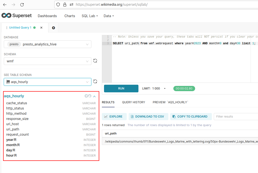 [sqllab] Tableschemaview fails to load with presto using parquet format files · Issue #25636 ...