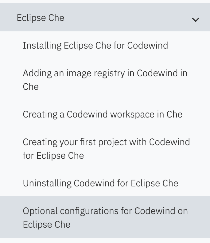 Move Optional Topics Out Of Eclipse Che Tutorial Block And Into Its Own Block · Issue 2381 