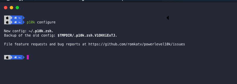 Black arrow showing up on launch only · Issue #1088 · romkatv/powerlevel10k · GitHub