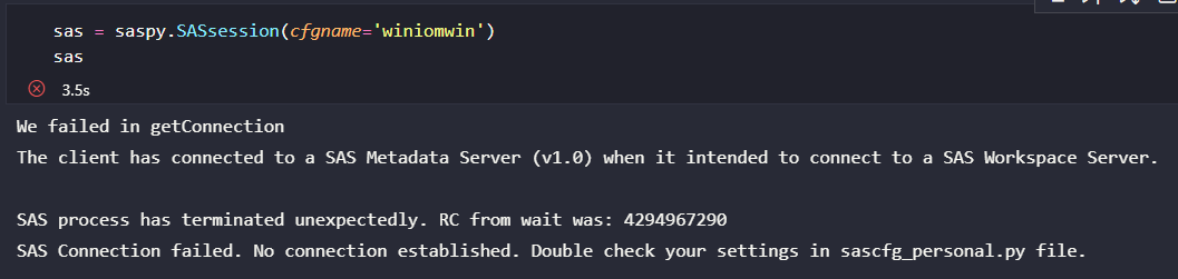Can't connect to SAS · Issue #440 · sassoftware/saspy · GitHub