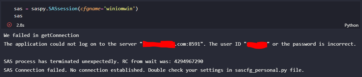Can't connect to SAS · Issue #440 · sassoftware/saspy · GitHub
