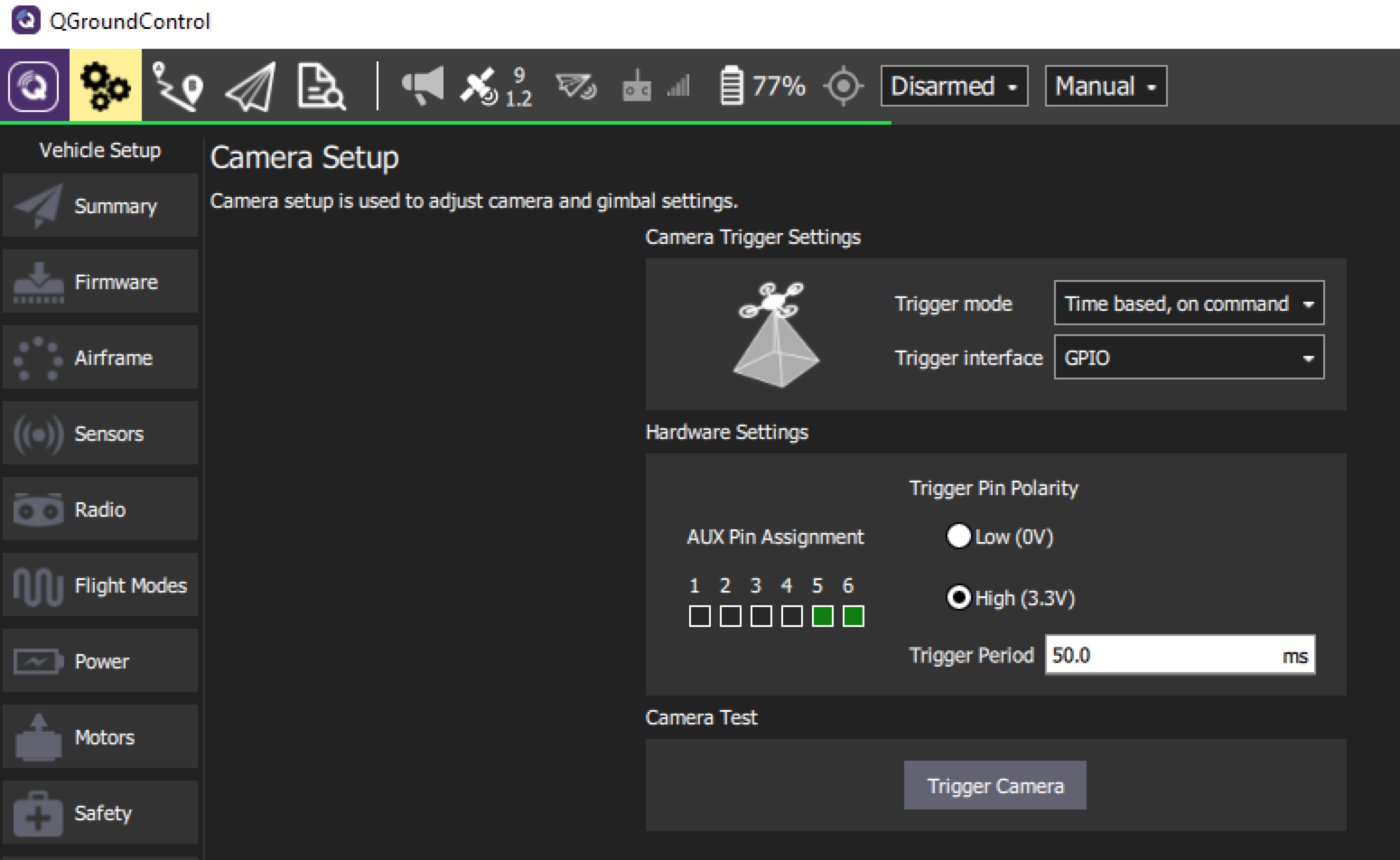 GPIO Time based Camera Trigger not working in QGC mission · Issue ...