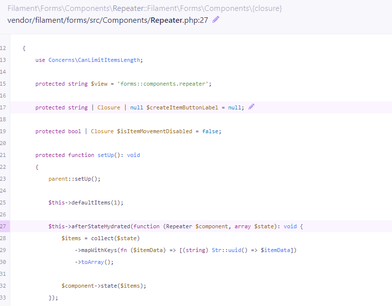 Allow repeater afterStateHydrated $state to allow null values · Issue #1012 · filamentphp ...