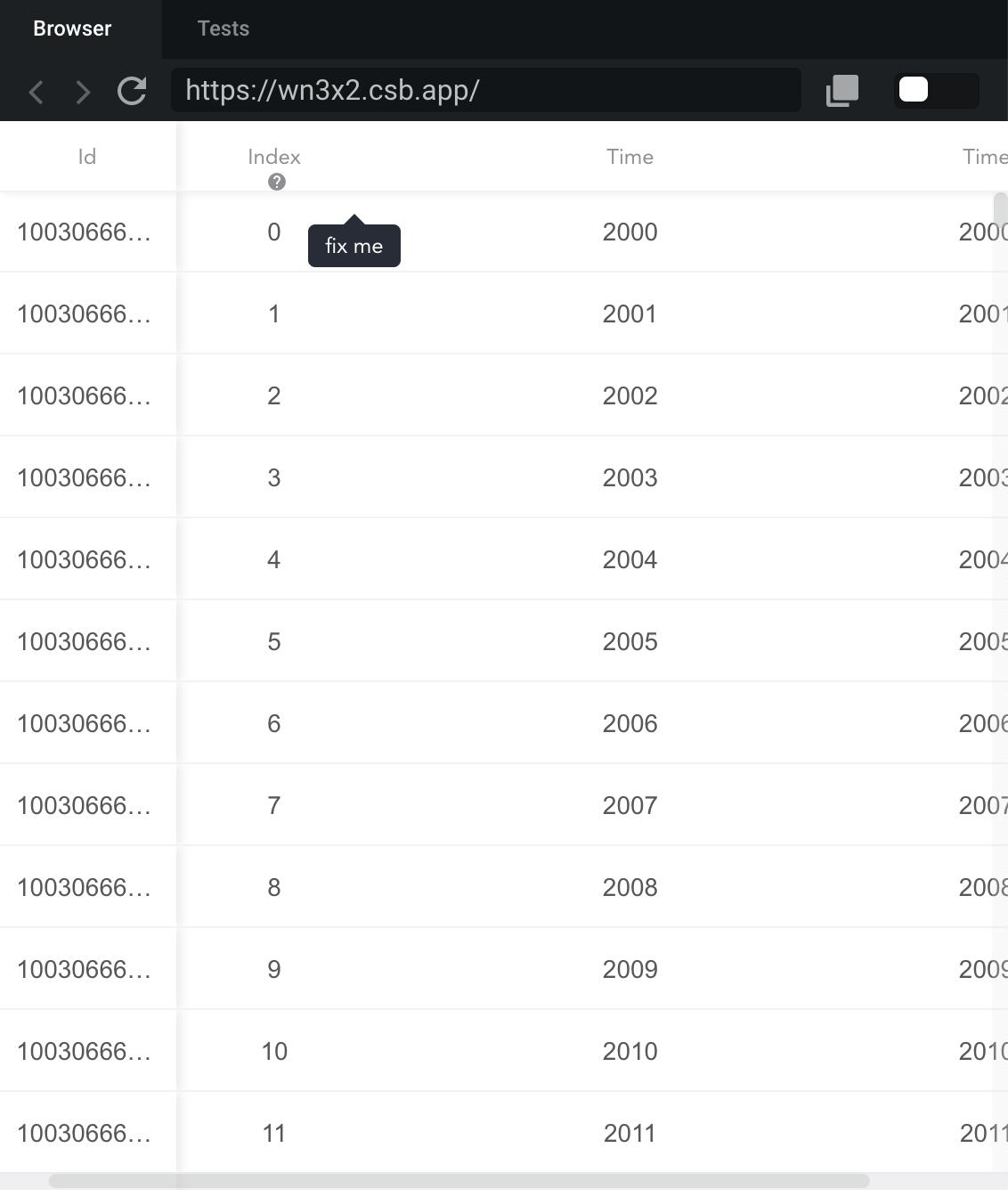 Tooltip will not stick with the component where it shows up in the beginning when scroll the ...