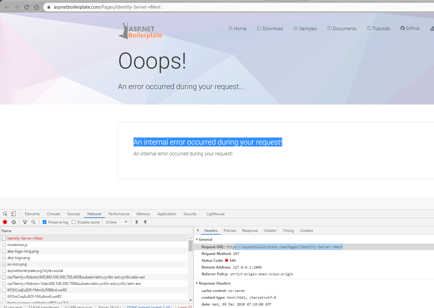 An internal error occurred during your request! · Issue #5926 · aspnetboilerplate ...