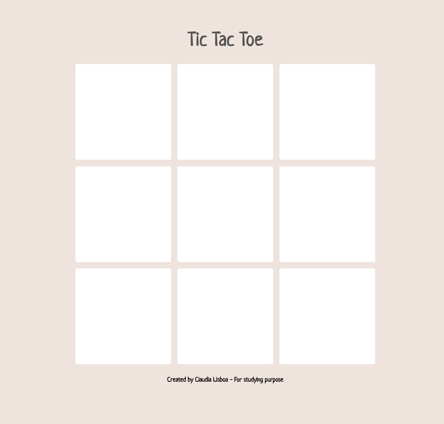 GitHub - claudiaLisboa/tictactoe