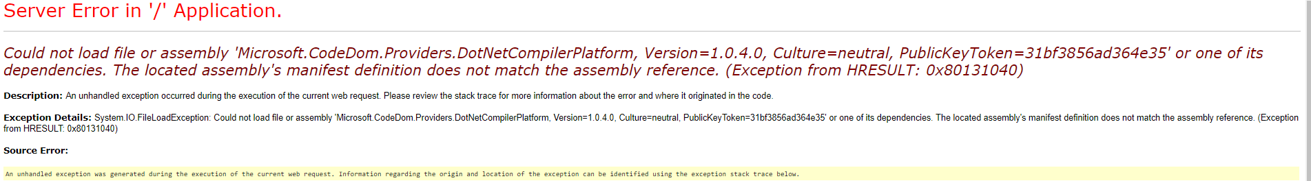 Microsoft.CodeDom.Providers.DotNetCompilerPlatform · Issue #339 · smartstore/Smartstore · GitHub