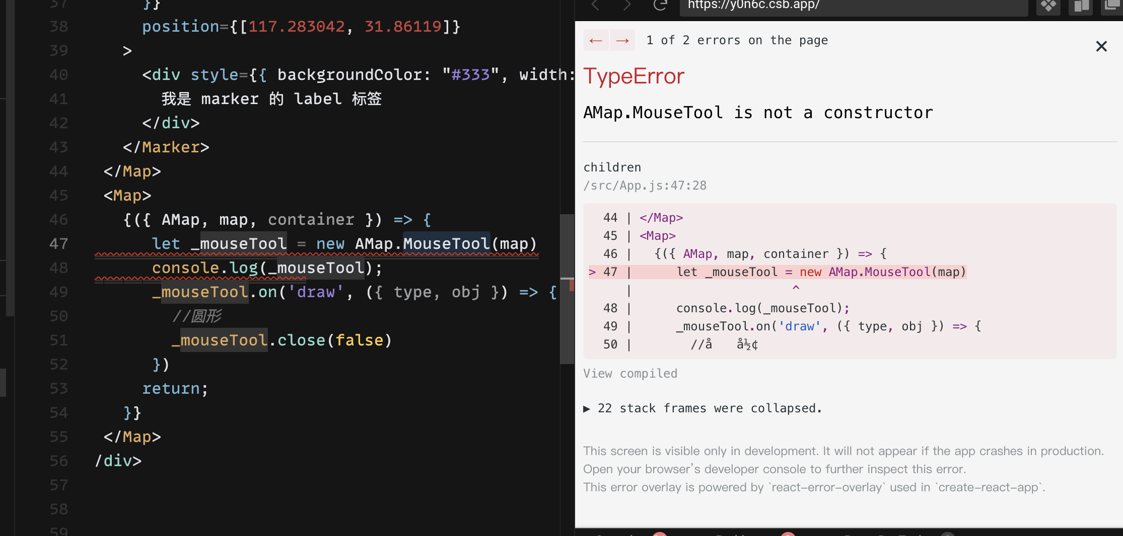 为啥拿到了mousetool对象，但是调用circle 无效？ · Issue 251 · Uiwjs React Amap · Github