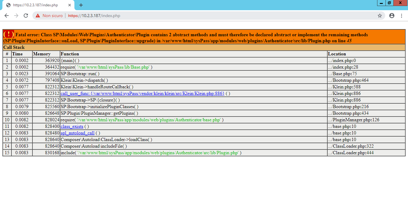 Problem with authenticator installation · Issue #1281 · nuxsmin/sysPass · GitHub