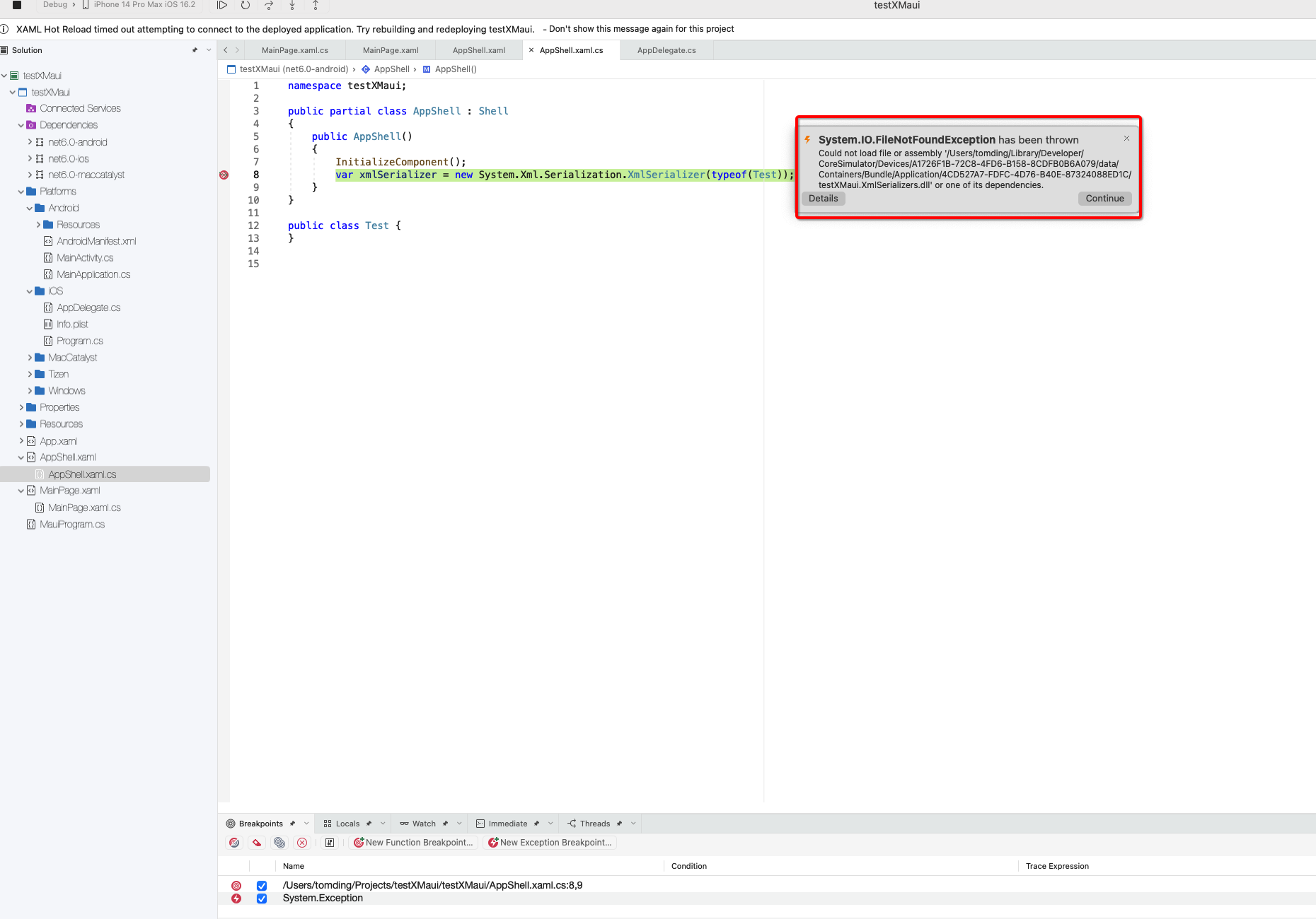 Could Not Load File Or Assembly Xmlserializers Dll On Mac · Issue 14086 · Dotnet Maui · Github