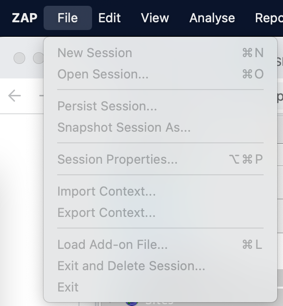 `File`>`Persist Session...` should be disabled with open session · Issue #7423 · zaproxy/zaproxy ...