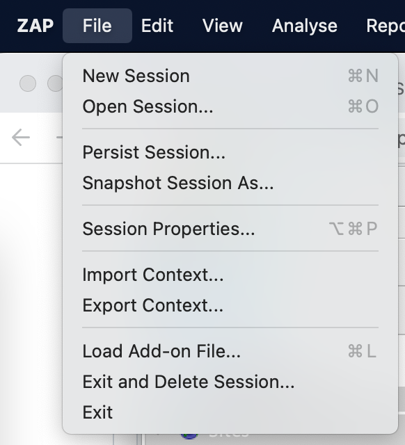 `File`>`Persist Session...` should be disabled with open session · Issue #7423 · zaproxy/zaproxy ...