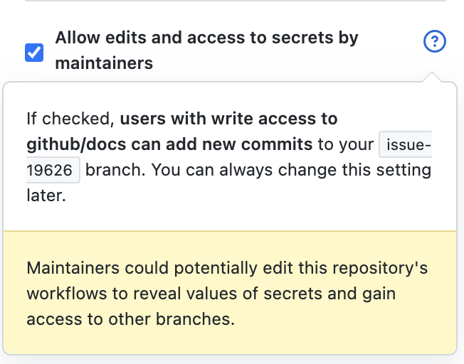 `this repository` is ambiguous in grant write access checkbox warning · community · Discussion ...