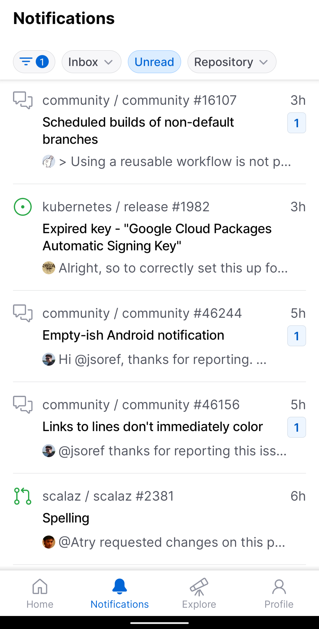 Opening items from notifications doesn't seem to mark them as read · community · Discussion ...