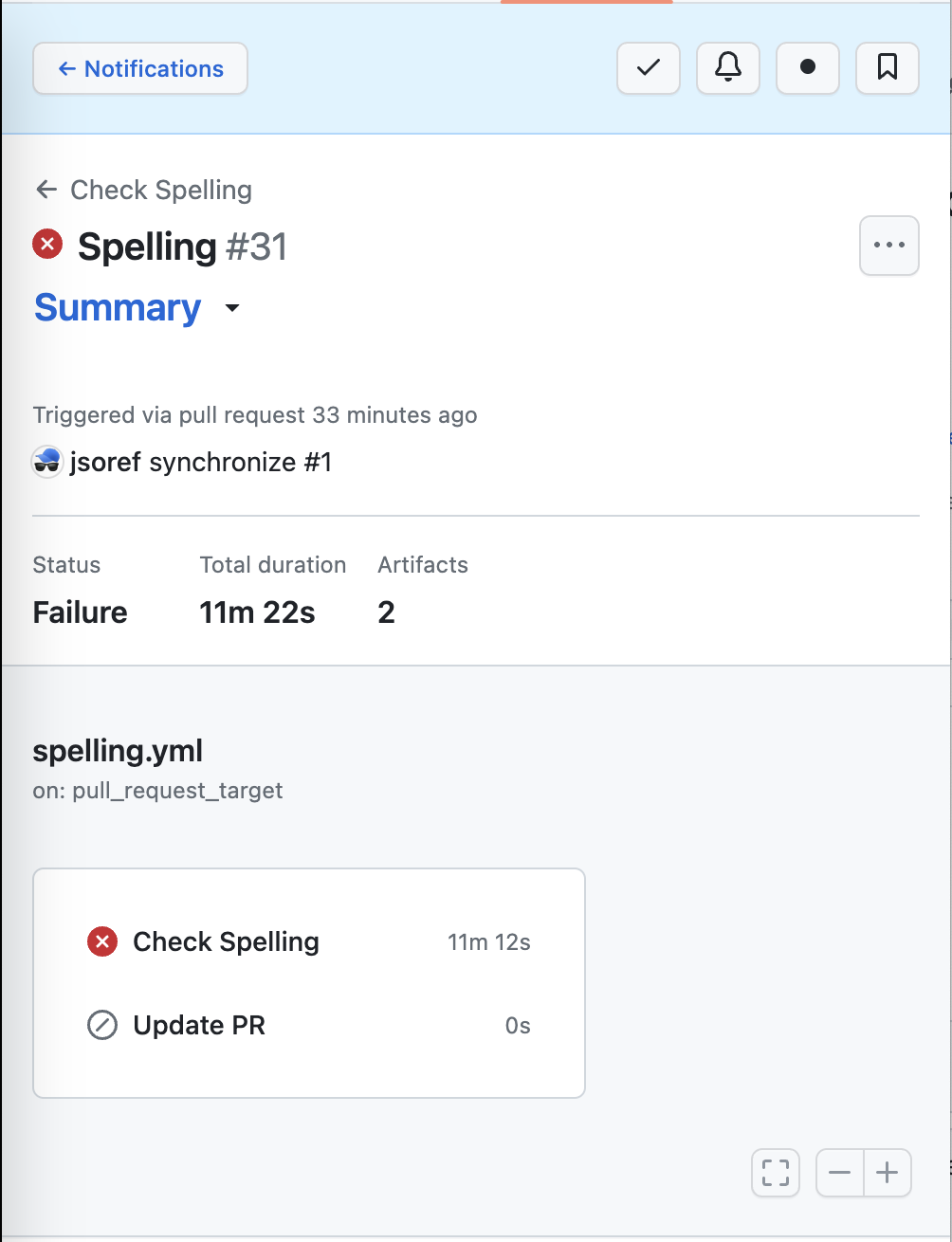 Notification for failed run for PR is wrong/misleading · community · Discussion #52447 · GitHub