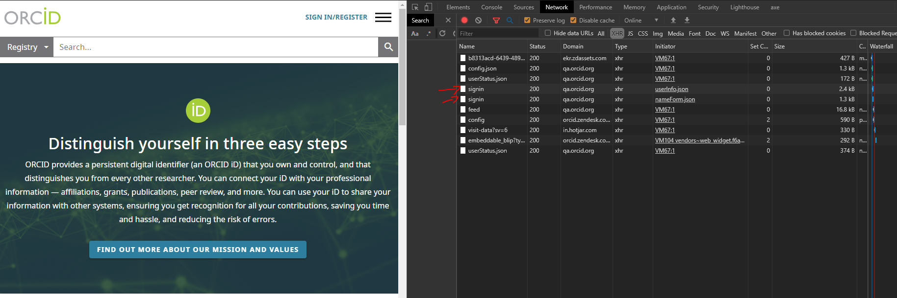 Singin endpoint is called two times on bootup · Issue #265 · ORCID/orcid-angular · GitHub