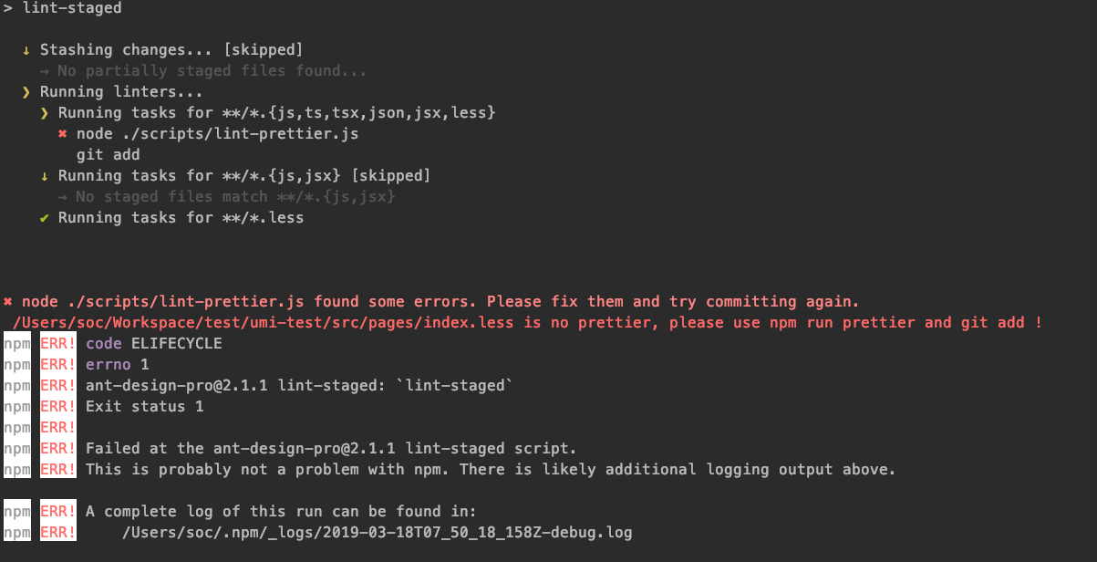 Npm Run Lint Staged 出错 · Issue 3780 · Ant Designant Design Pro · Github