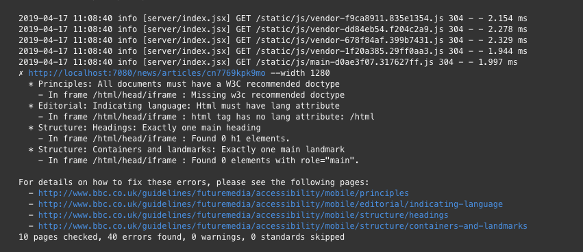 bbc-a11y errors caused by mPulse beacon · Issue #1635 · bbc/simorgh · GitHub