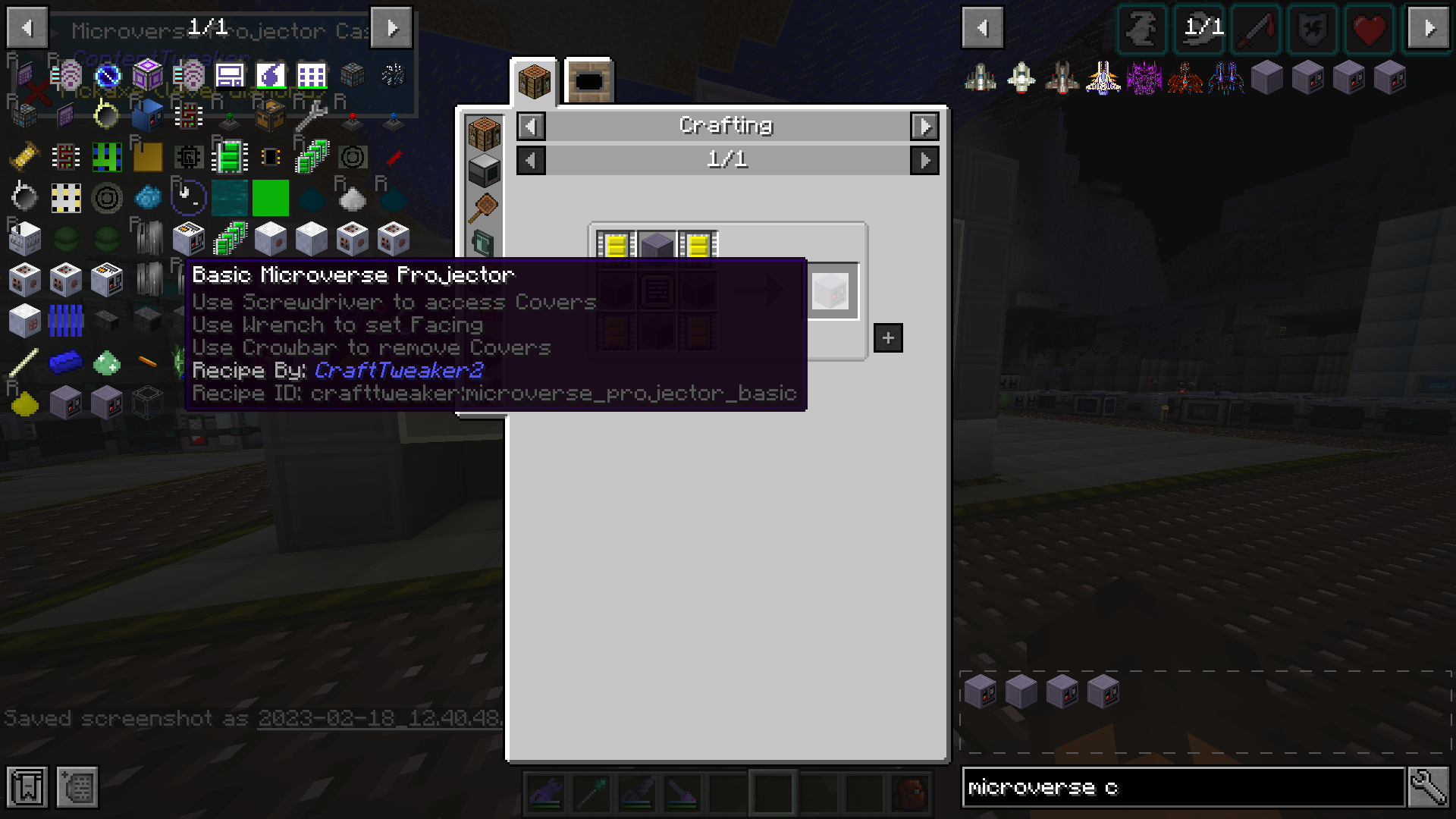 CraftTweaker issue: Microverse Projector Disappears on update, Not craftable · Issue #262 · Nomi ...