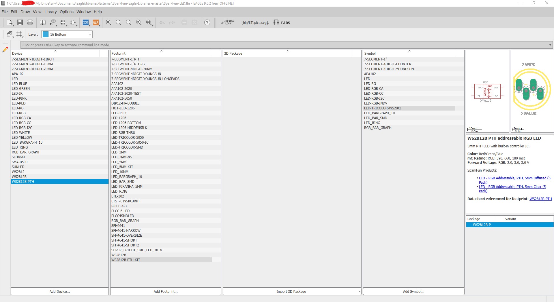 WS2812B-PTH Connections Appear to be Reversed · Issue #213 · sparkfun/SparkFun-Eagle-Libraries ...