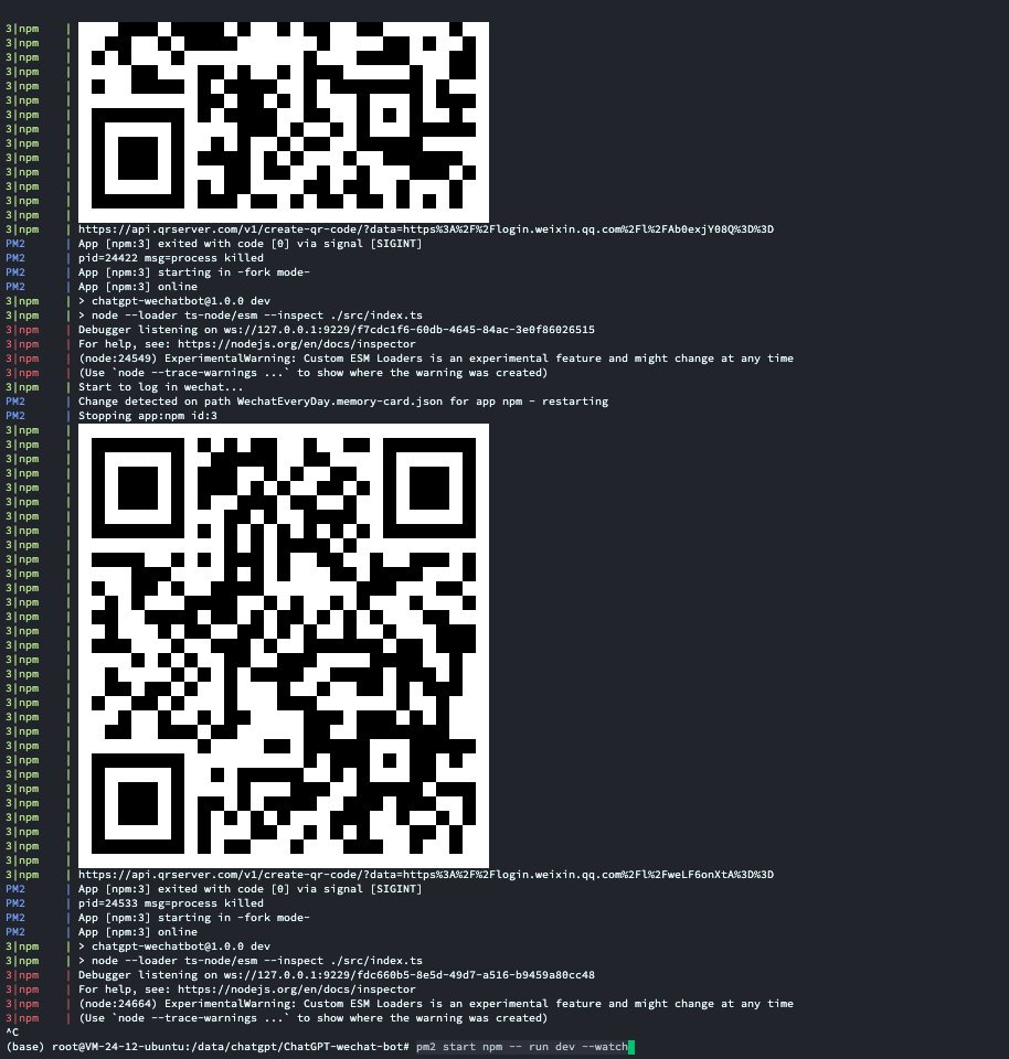 使用 pm2 在 ubuntu 18.04.6 LTS 上启动 · Issue #160 · AutumnWhj/ChatGPT-wechat ...