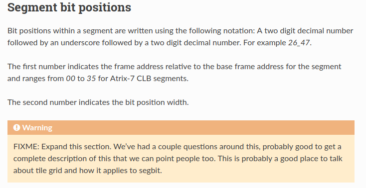 Expand segment bit positions section · Issue #808 · f4pga/prjxray · GitHub