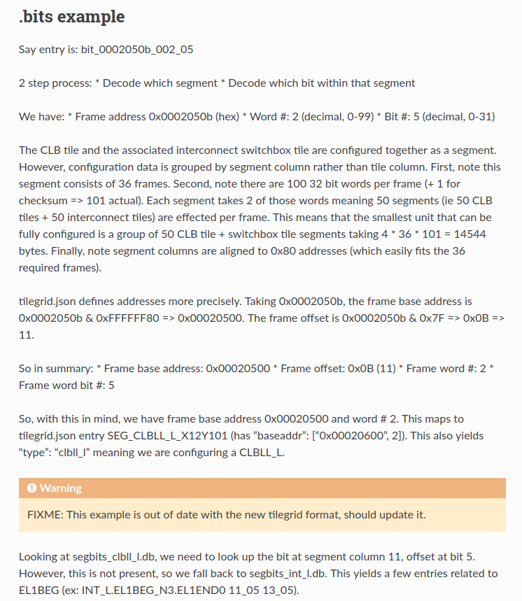 Fix out of date .bits example · Issue #812 · f4pga/prjxray · GitHub