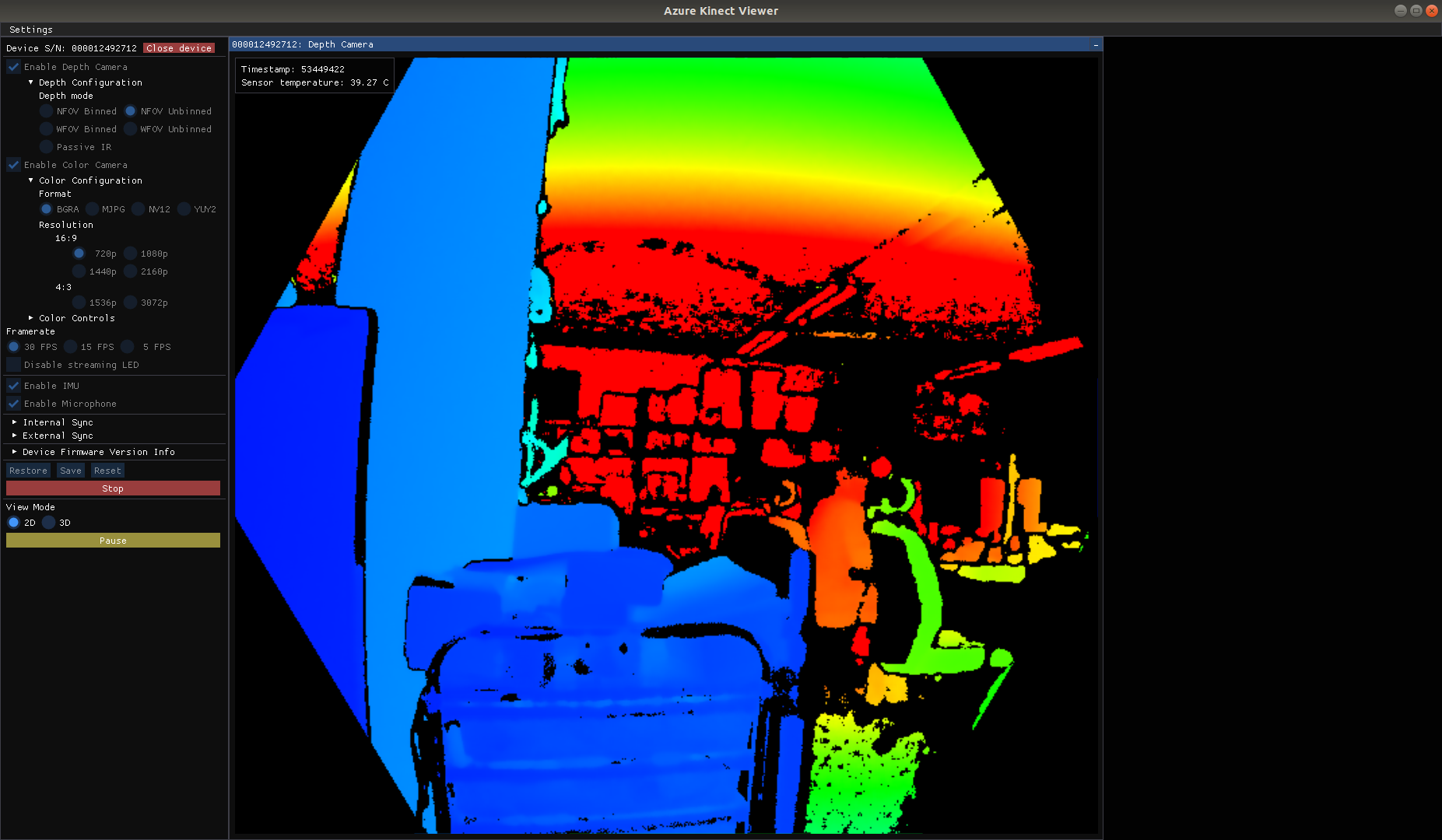 Difference In Depth Image Captured From Open3d Azure Viewer And 9252