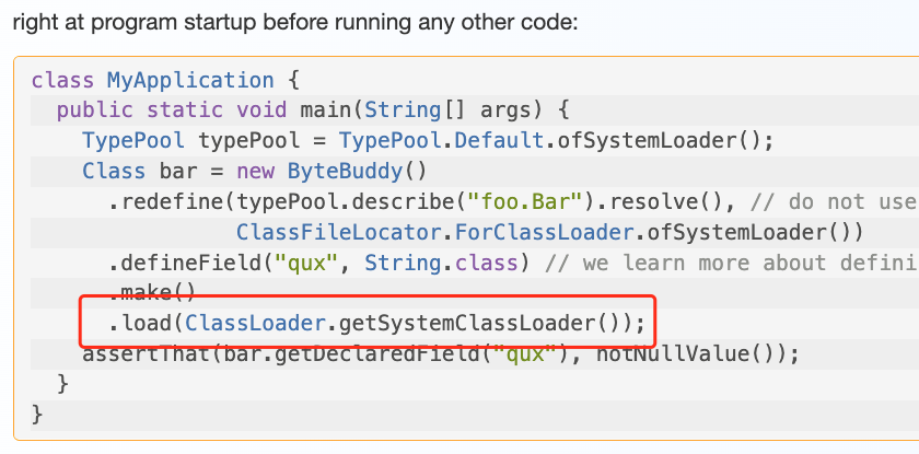 The example in "Working with unloaded classes" is wrong. · Issue #1293 · raphw/byte-buddy · GitHub