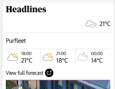 Collapsible weather widget on Mobile displays · Issue #8181 · guardian/dotcom-rendering · GitHub