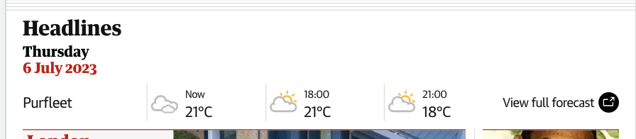 Inline 'Headlines' and Weather widget on Tablet display · Issue #8182 · guardian/dotcom ...