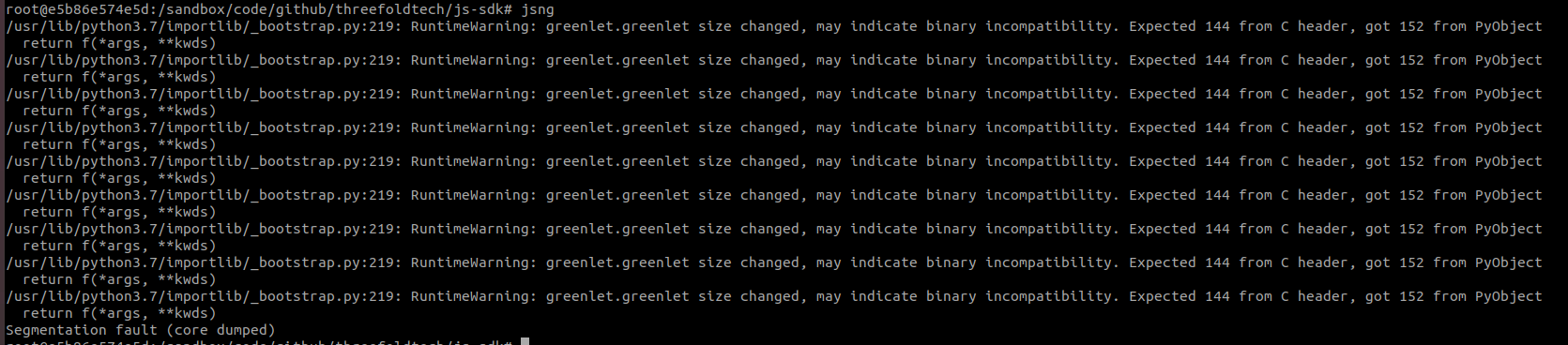 got a segmentation fault while trying to login to jsng shell · Issue #458 · threefoldtech/js-ng ...