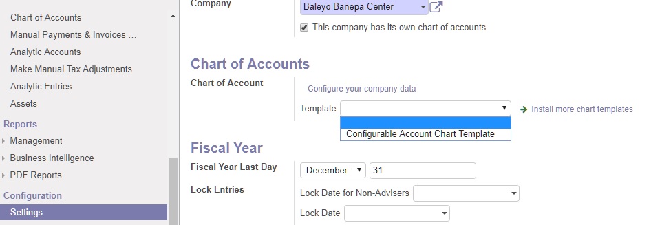 Installed but does not appear in chart of account configuration. · Issue #18373 · odoo/odoo · GitHub