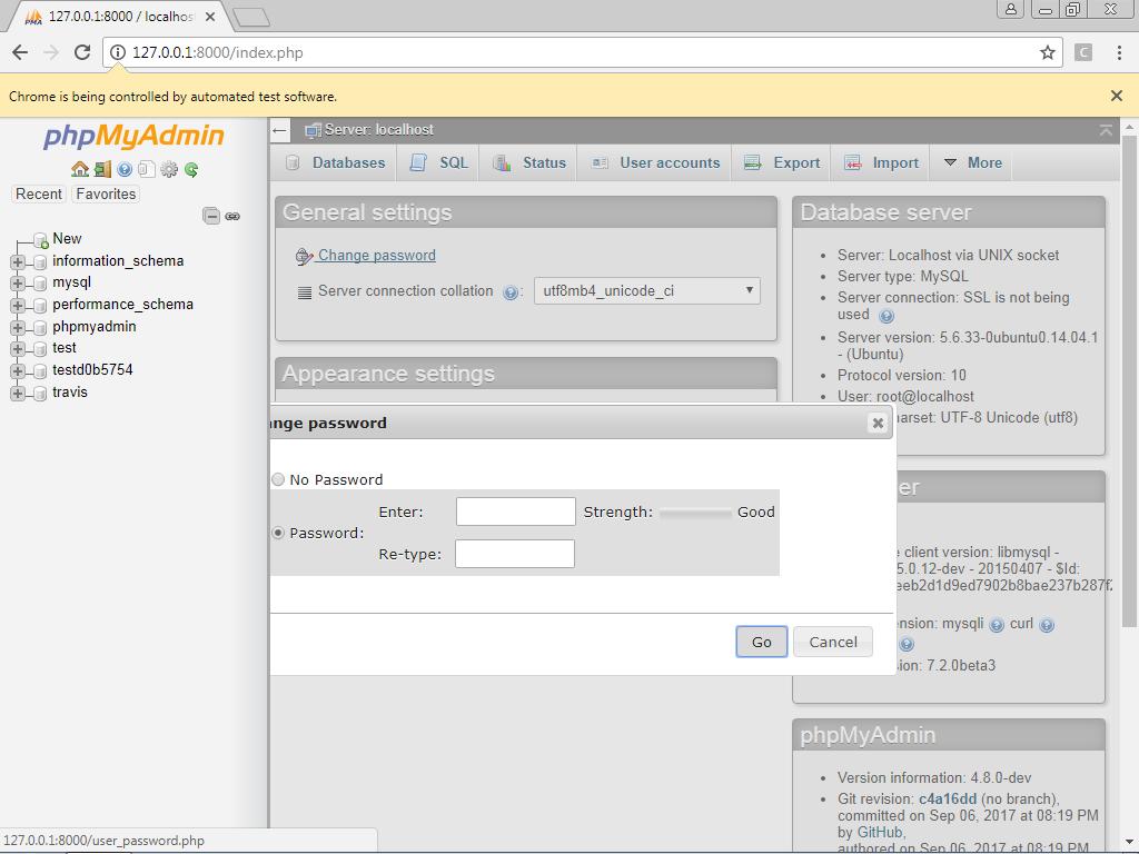 Change password shown behind navigation · Issue #13662 · phpmyadmin ...