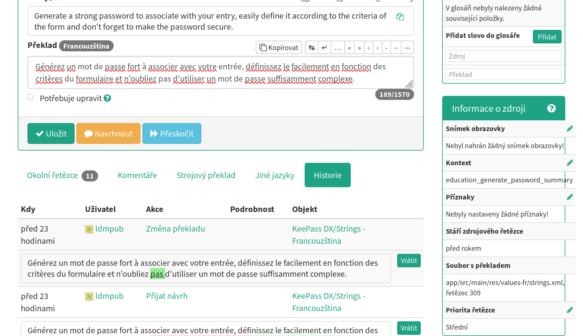 Problem of overlay "source string information" hides history entries · Issue #2928 · WeblateOrg ...