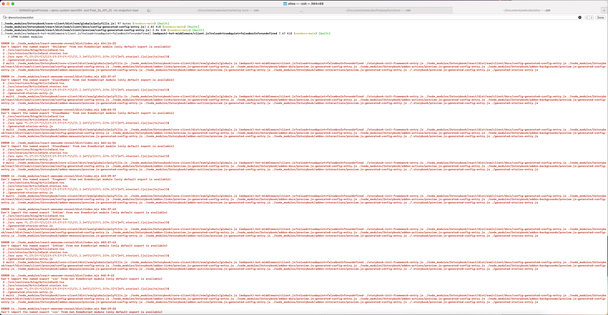 Running "npm run storybook" fails with issues in react-awesome-reveal · Issue #154 · awesome ...