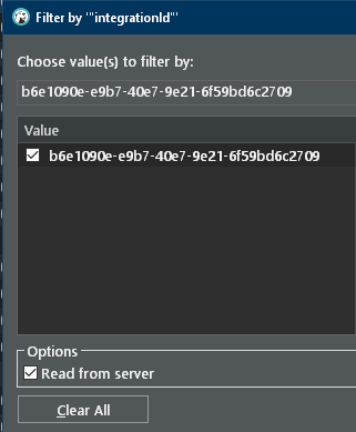 Filter -> Filter by value - UUID FK value is not in the list since ...