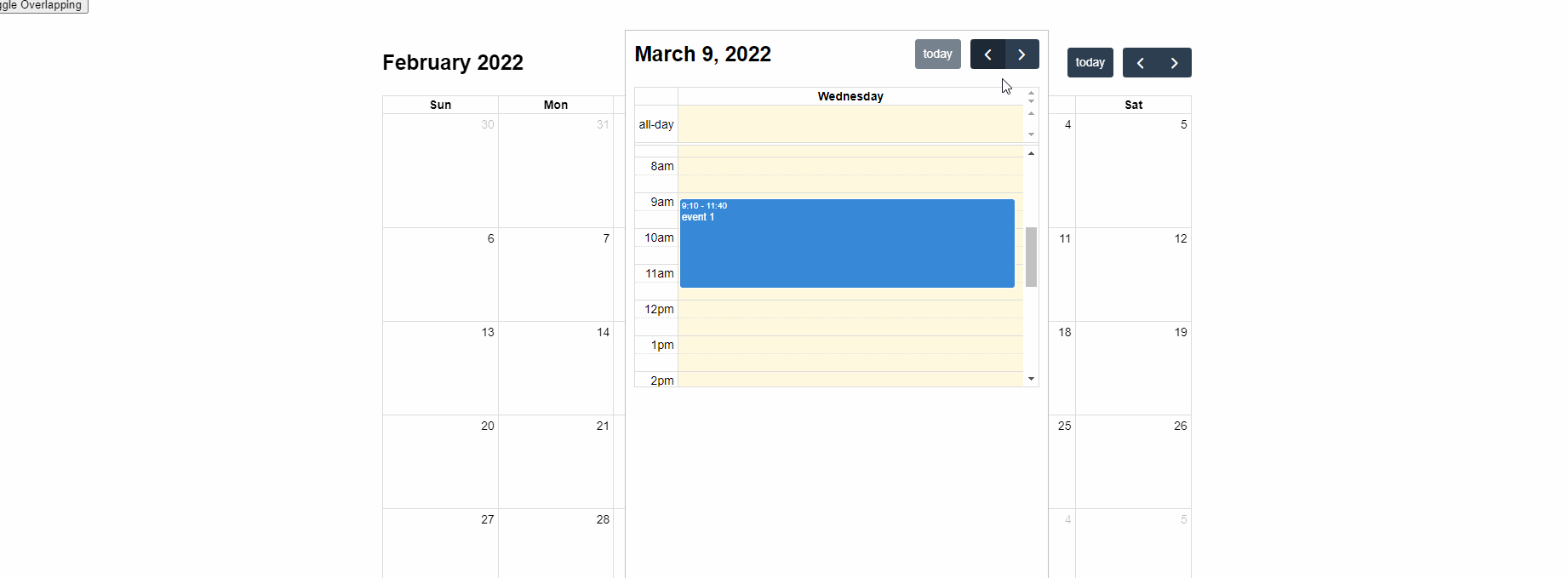 Move Issue when calendars is in overlap · Issue #6753 · fullcalendar/fullcalendar · GitHub