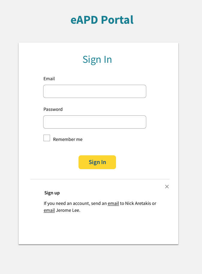 Refine the log in experience · Issue #811 · Enterprise-CMCS/eAPD · GitHub