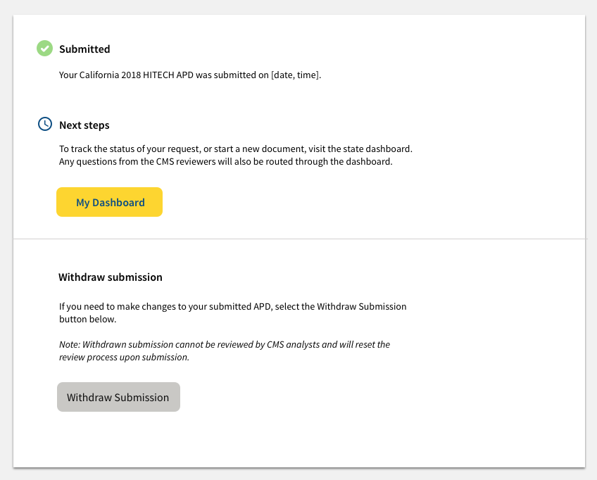 Wireframe withdrawal experience · Issue #812 · Enterprise-CMCS/eAPD · GitHub