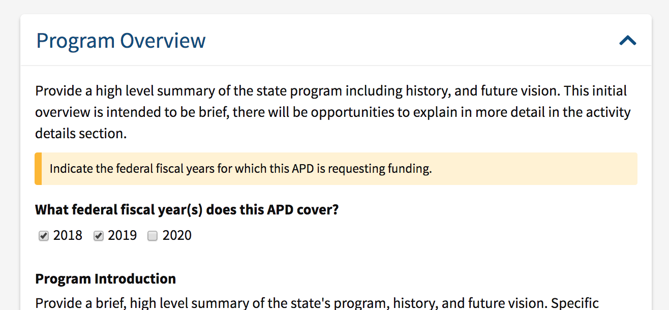 Design for an active state of a section being edited · Issue #909 · Enterprise-CMCS/eAPD · GitHub