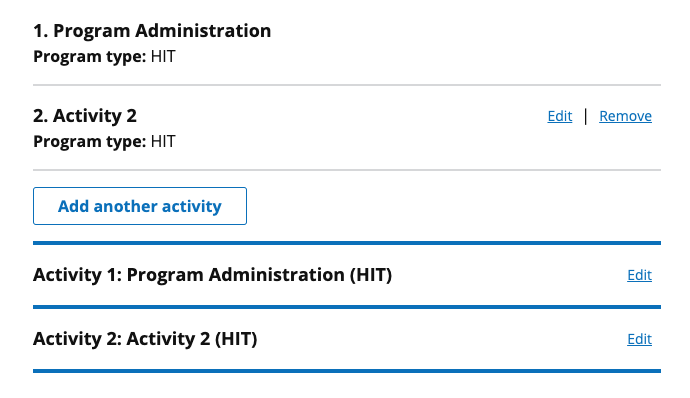 Refine the design of the activities section of the app · Issue #1790 · Enterprise-CMCS/eAPD · GitHub