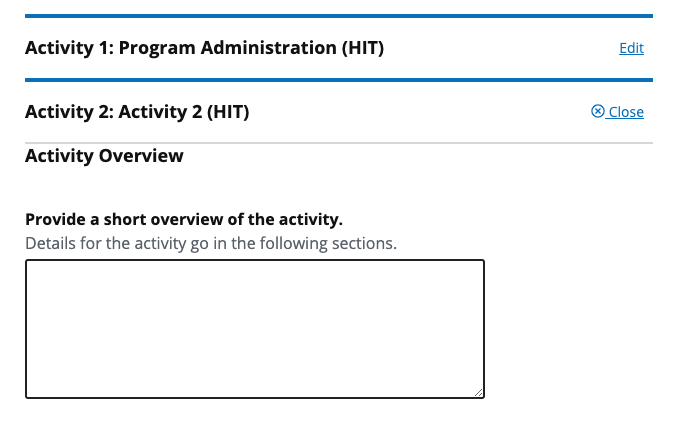 Refine the design of the activities section of the app · Issue #1790 · Enterprise-CMCS/eAPD · GitHub