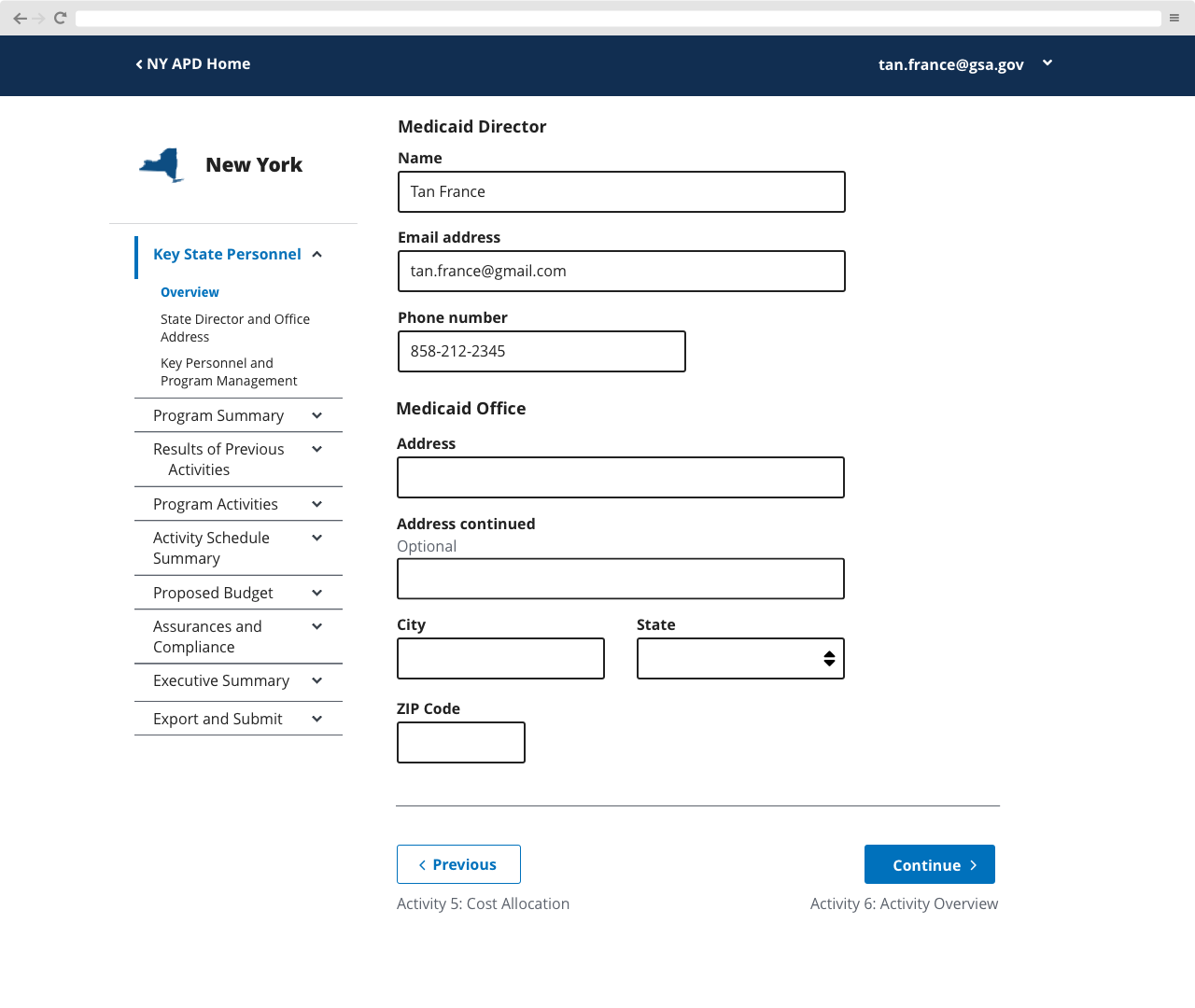 Mock up secondary navigation for back/next buttons · Issue #2089 · Enterprise-CMCS/eAPD · GitHub