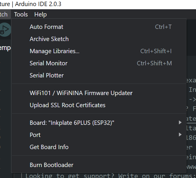 Inkplate6color V2 0 0 Definition Does Not Work On Arduino Ide 2 0 2 On Windows · Issue 1